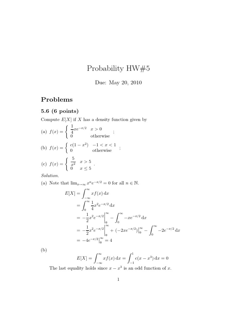 Probability Homework Analysis | PDF