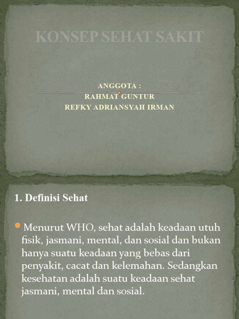 Kel 2 Konsep Sehat Sakit | PDF