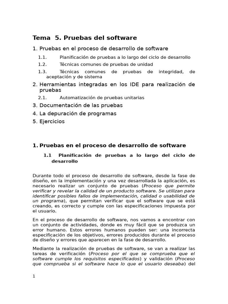 Unidad3 Pruebas Del Software | PDF | Métodos y materiales de enseñanza | Informática