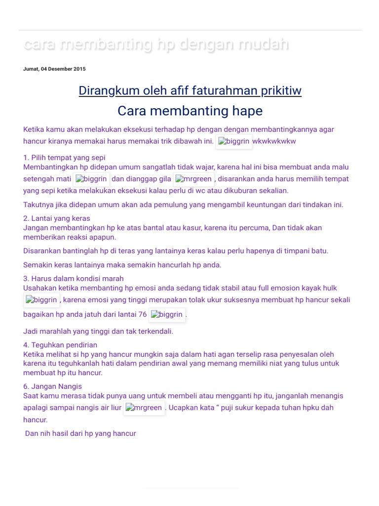 Cara Membanting HP Dengan Mudah | PDF | Karier & Perkembangan