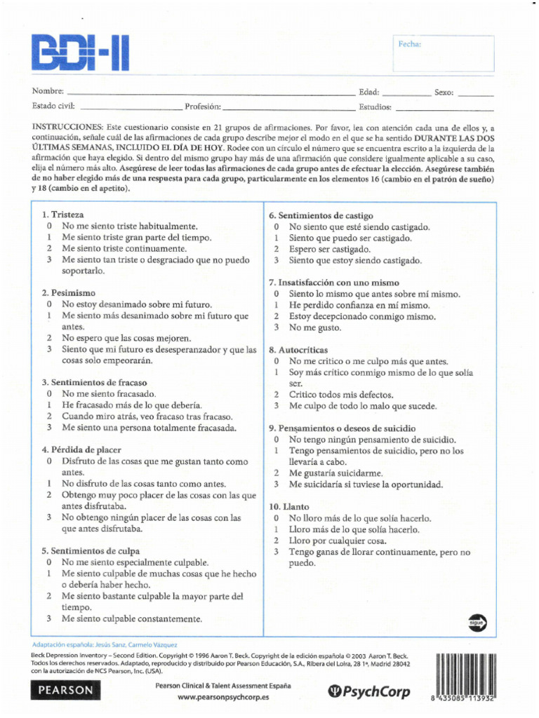 Bdi Ii | PDF