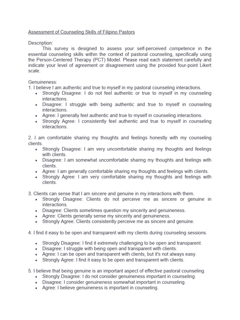 Assessment of Counseling Skills of Filipino Pastors | PDF | Emotions ...