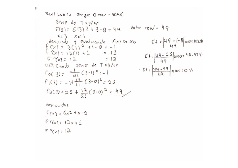 Examen Ejercicio 1 Taylor | PDF Examen Ejercicio 1 Taylor | PDF