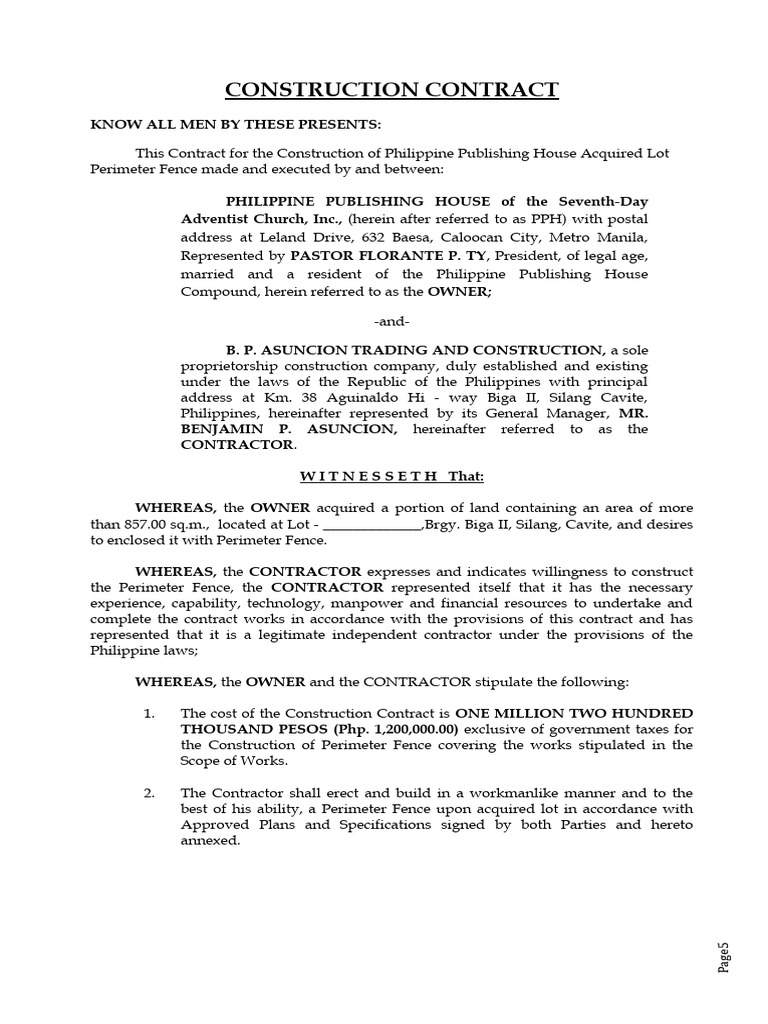 FENCE CONTRACT | PDF