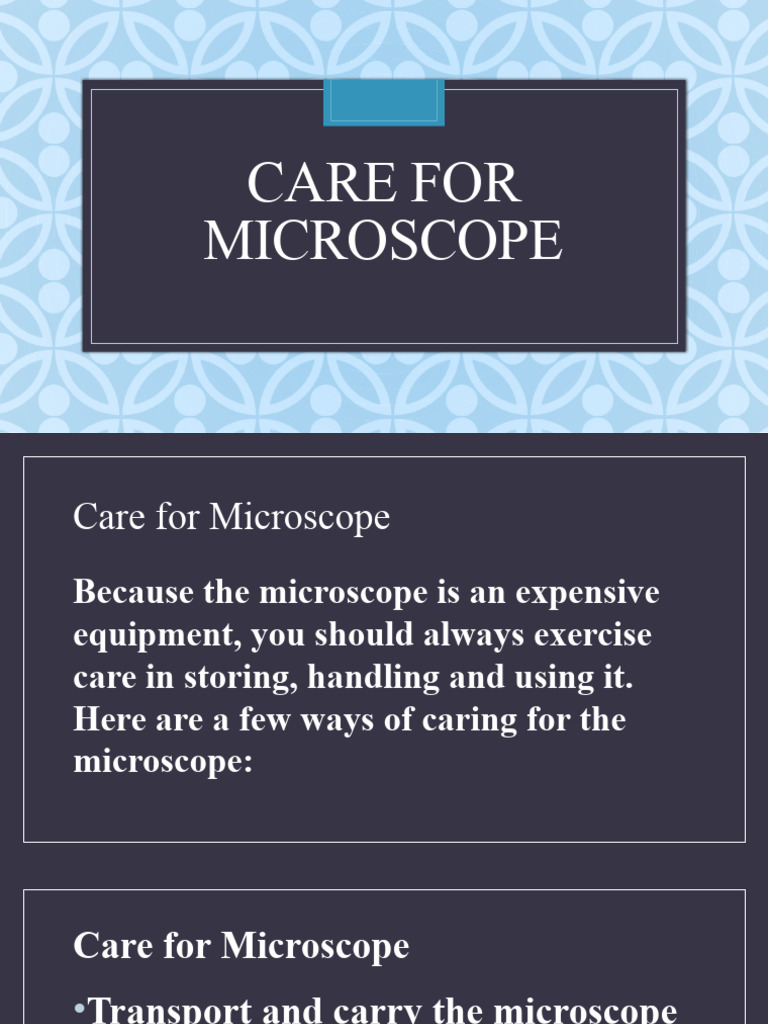 Care For Microscope | PDF