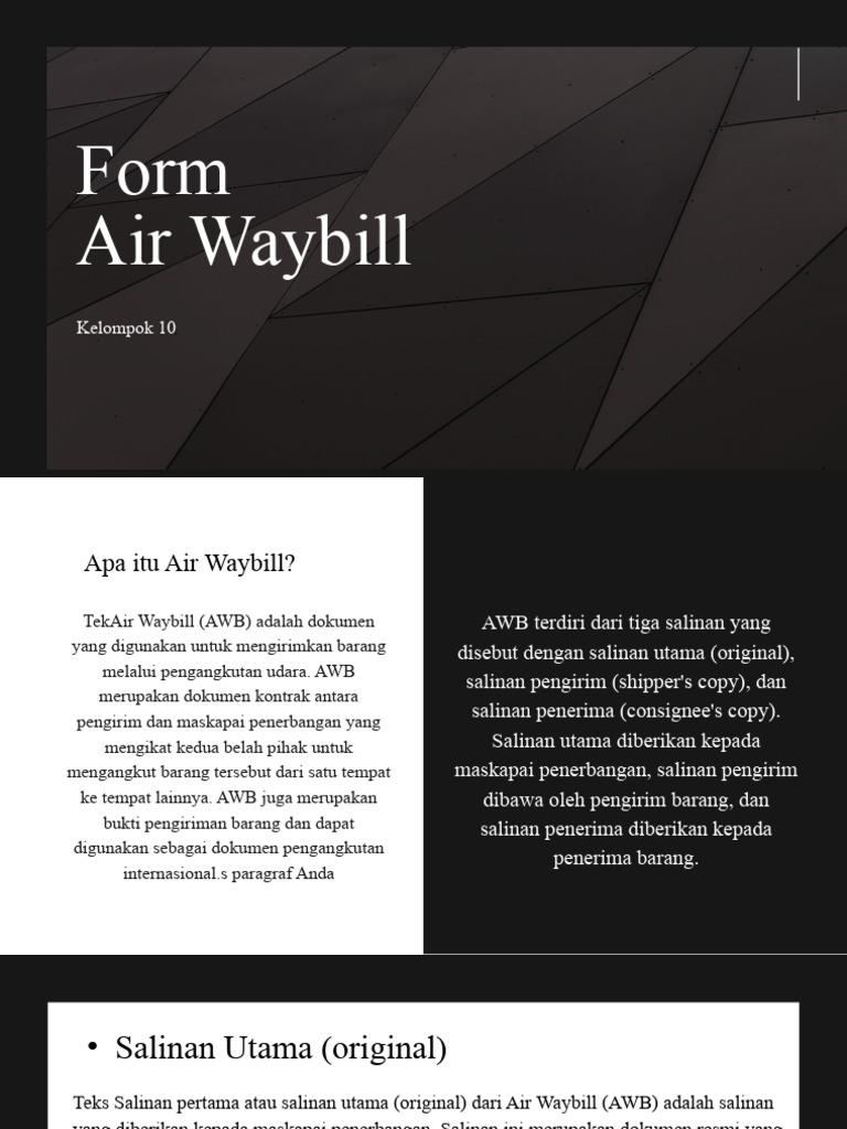 Form Air Waybill | PDF