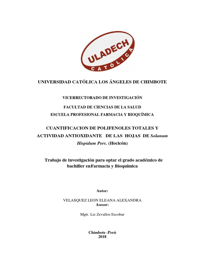 Polifenoles y Antioxidantes de Solanum hispidum | PDF | Antioxidante ...