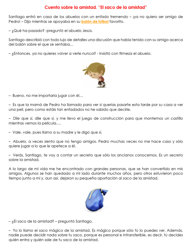 Cuento Sobre La Amistad Pdf