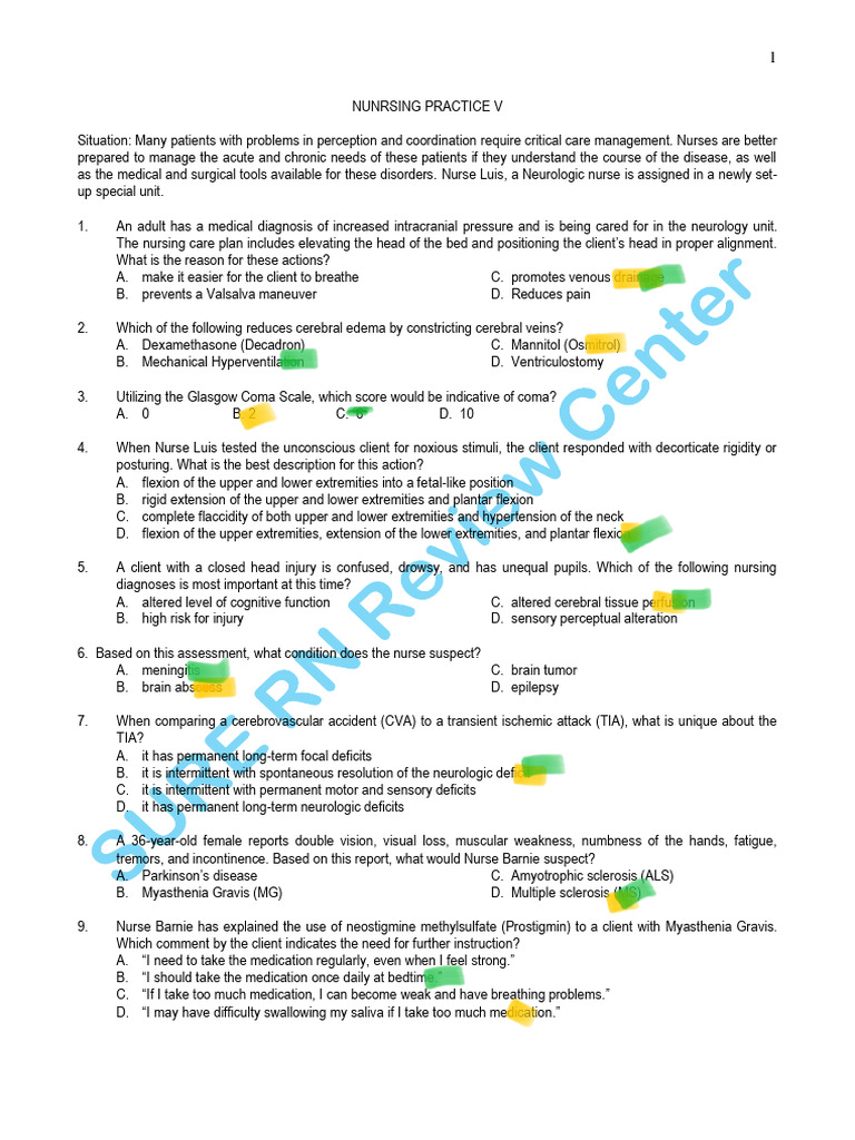NP5 Practice Questions | PDF