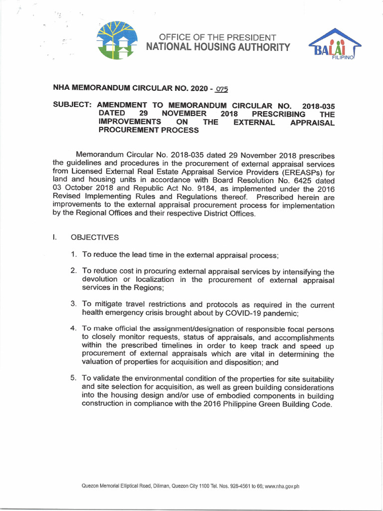 MC 2020 075 Amendment To Memorandum Circular No. 2018 035 Dated 29 ...