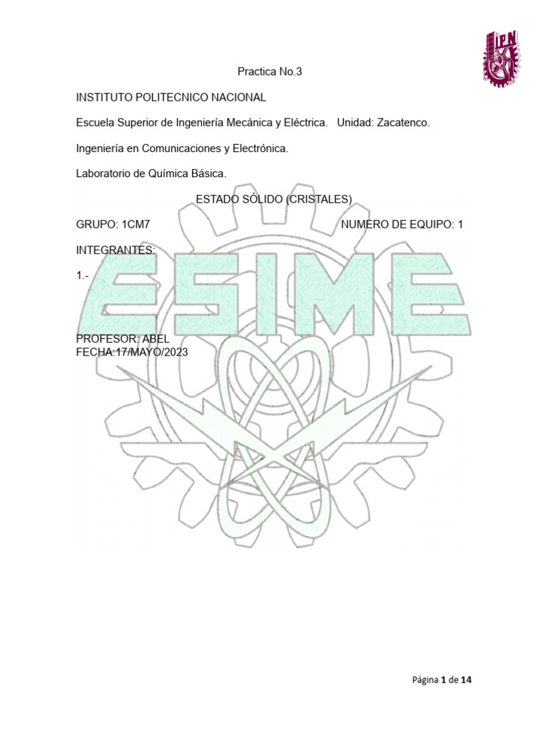 Practica - de - Quimica 3 Estado Solido | PDF