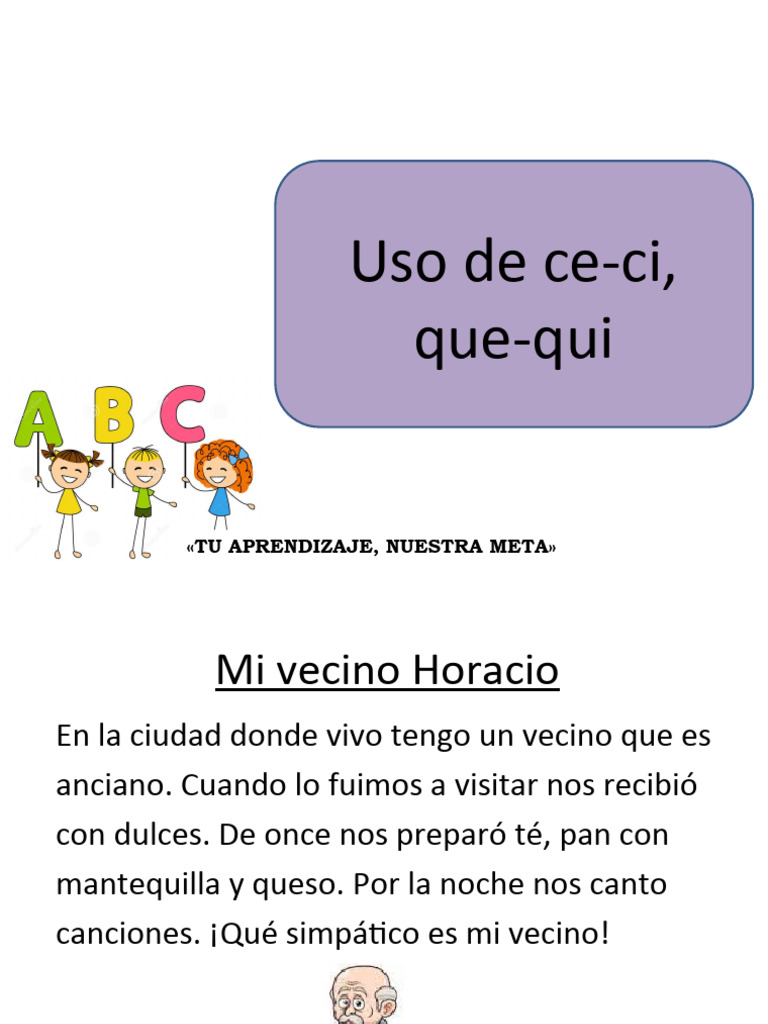Uso de ce-ci y que-qui para niños | PDF