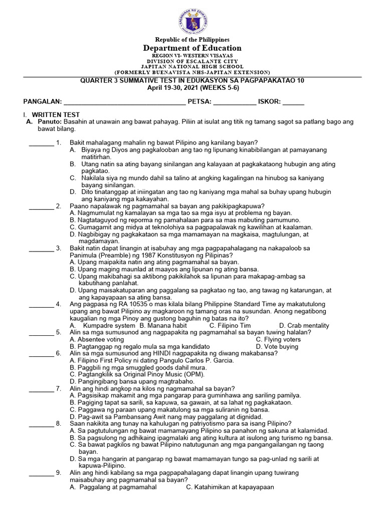 Q4 EsP 10 Week 5-6 | PDF