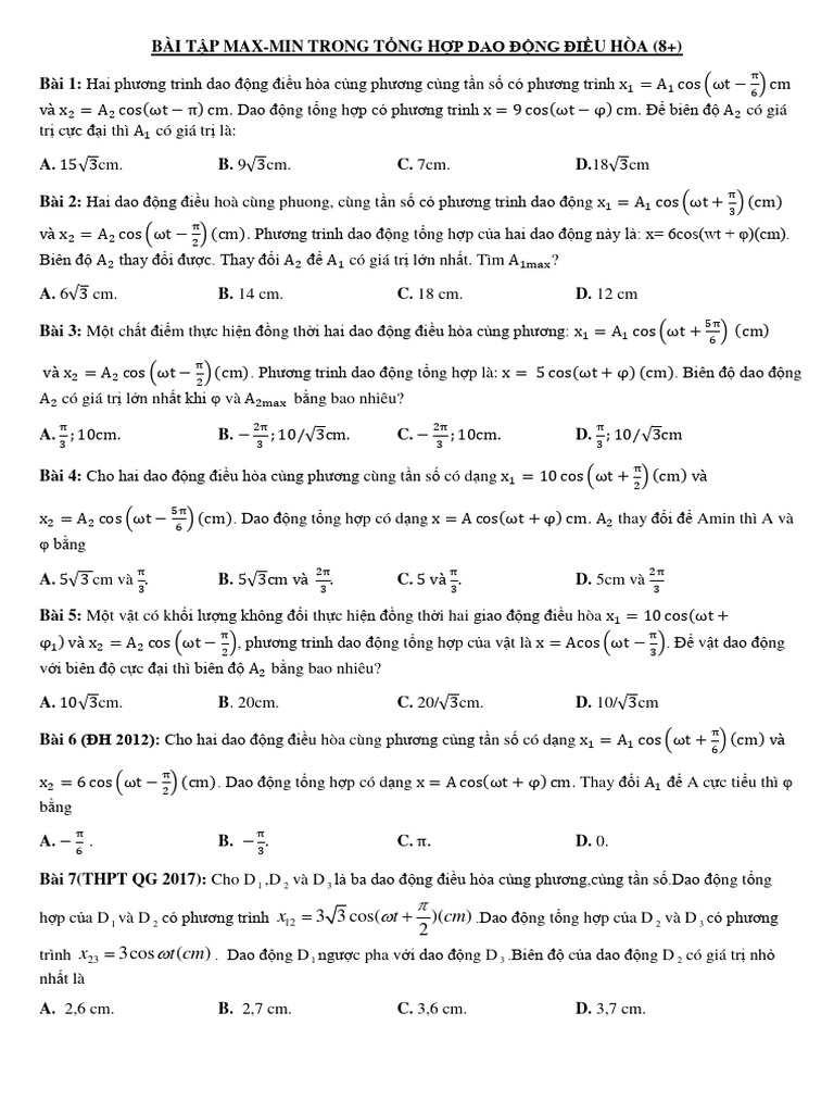 VL11 - Bài 18 - Min - Max T NG H P Dao Đ NG | PDF