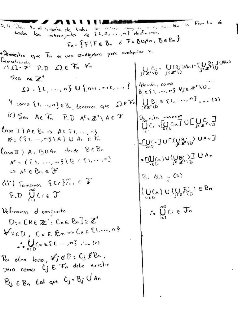 Ejercicio Sigma Algebra | PDF