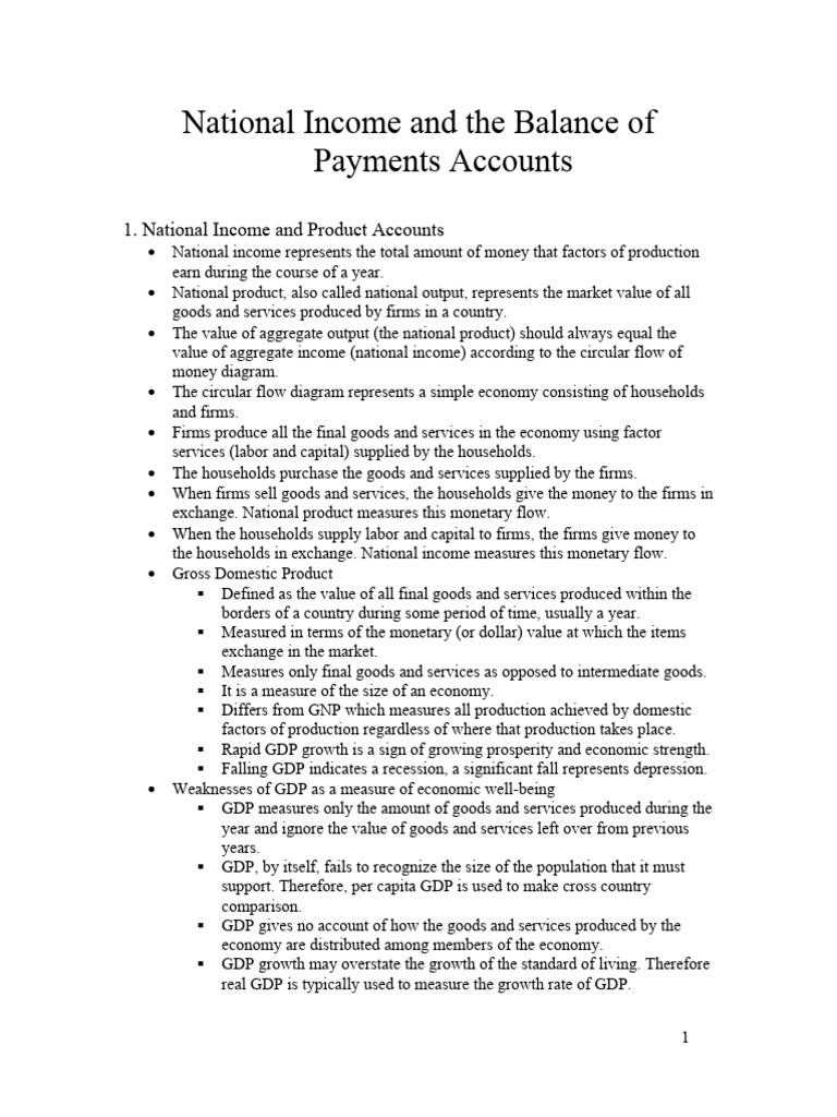 Notes National Income & BOP | Download Free PDF | Gross Domestic ...