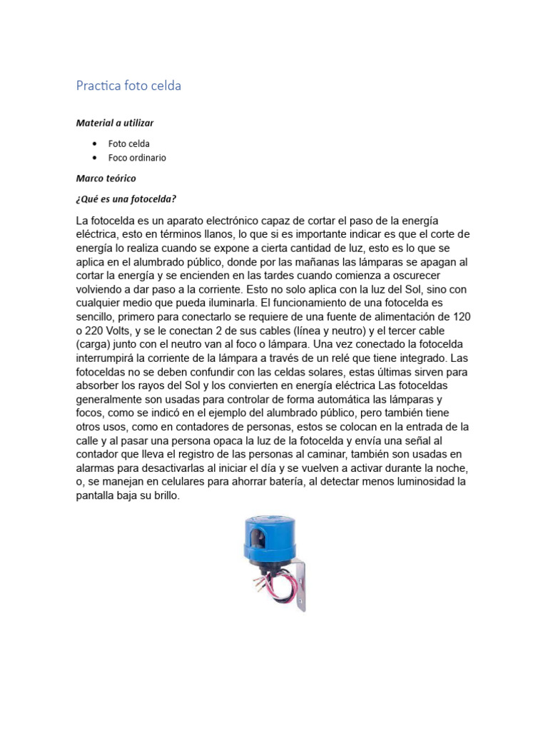 Practica Foto Celda | PDF