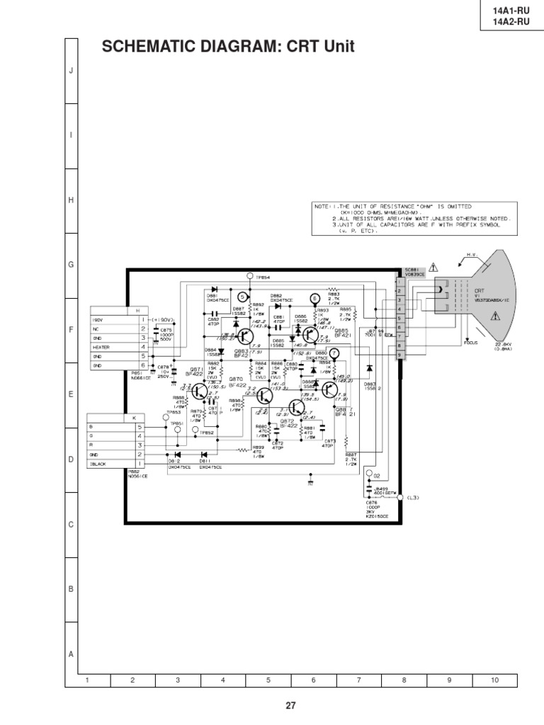 Sharp 14A1RU, 14A2RU Circuit Diagram | PDF