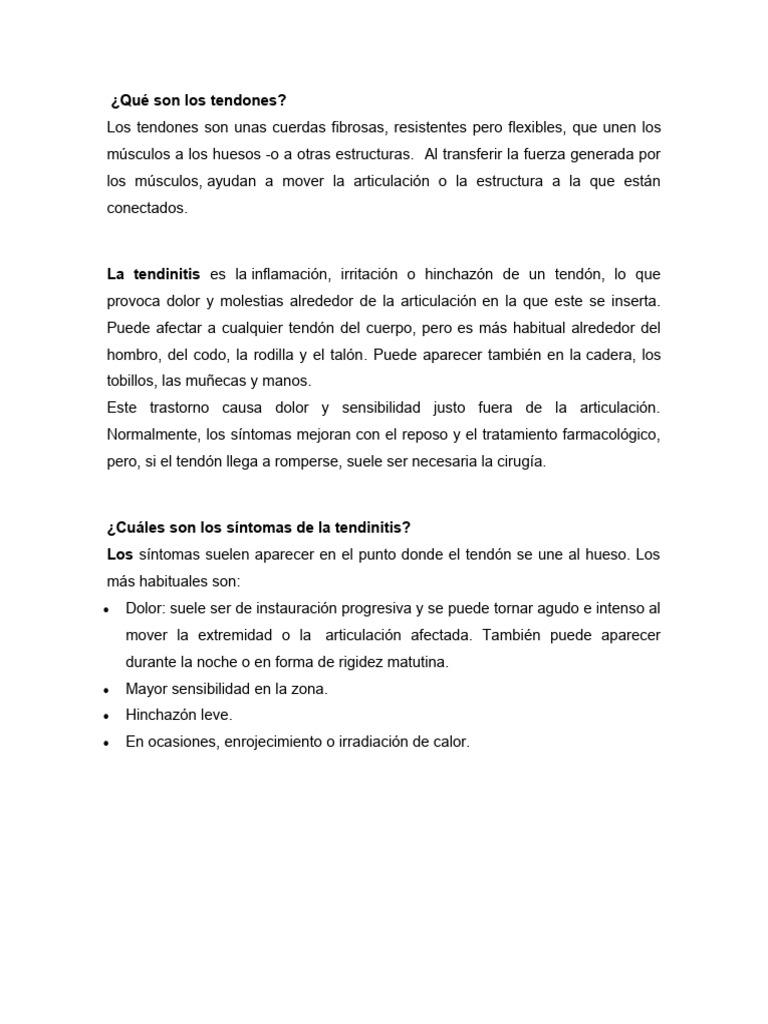 Tendinitis y Tendinopatía en Tendones | PDF | Tendón | Medicina CLINICA