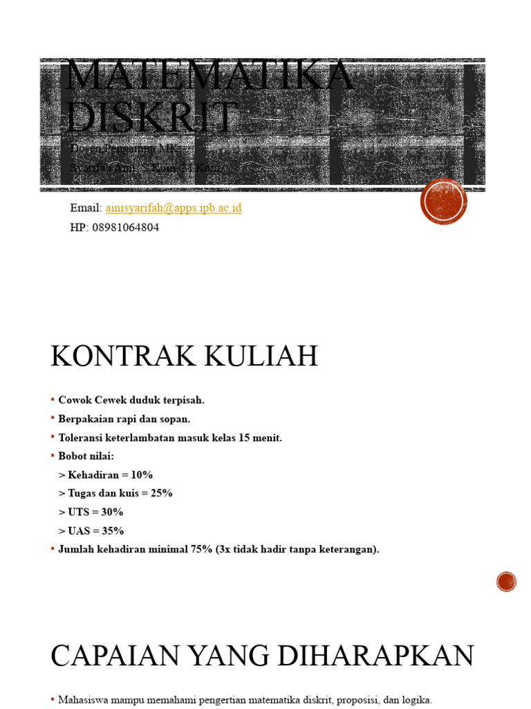 Pertemuan 1 - Matematika Diskrit, Proposisi, Dan Logika | PDF