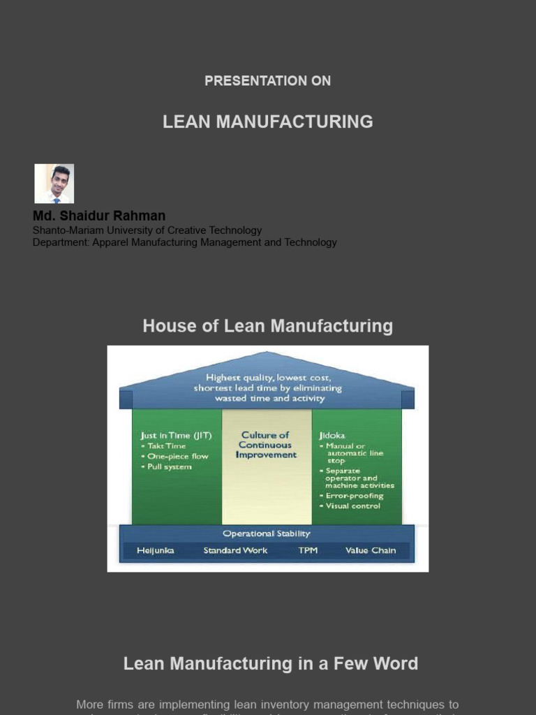 Presentation On Lean Manufacturing | PDF