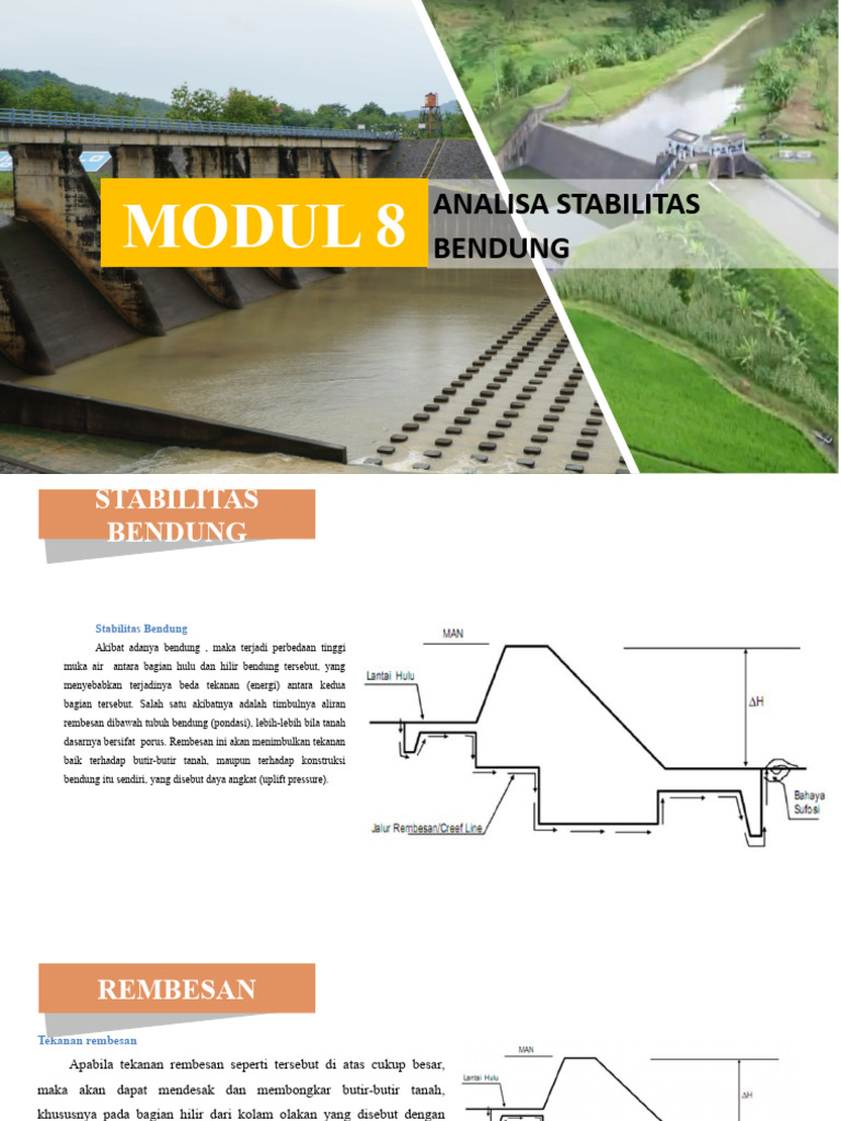MODUL 8. Lanjutan Analisa Stabilitas Bendung | PDF