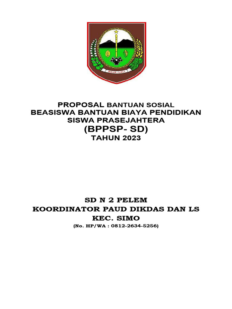 Proposal BBPSP SD 2023 STLH Verifikasi | PDF