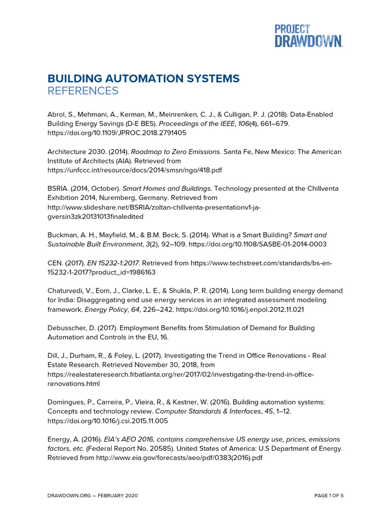 Building Automation Systems References | PDF