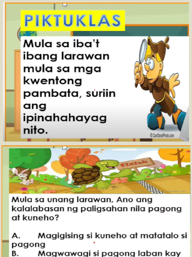 Aralin 1.2a-Panitikan- Ang Mataba at Payat ng Usa | PDF