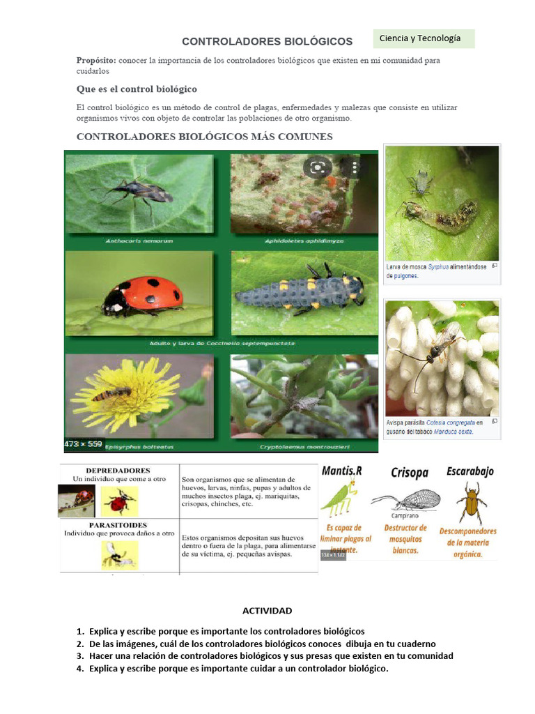 Importancia de los Controladores Biológicos | PDF