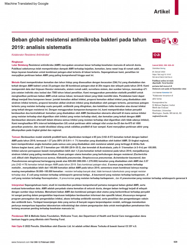 Beban Global Resistensi Antimikroba 2019 | PDF