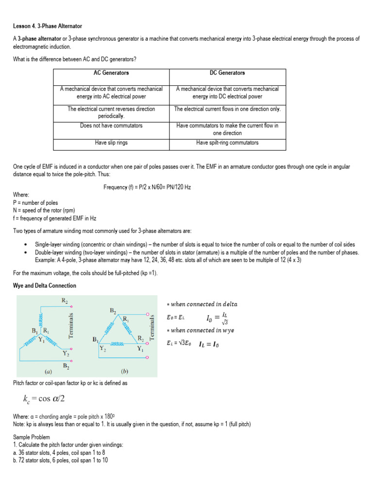 Lesson 4 | PDF | Electric Generator | Alternating Current