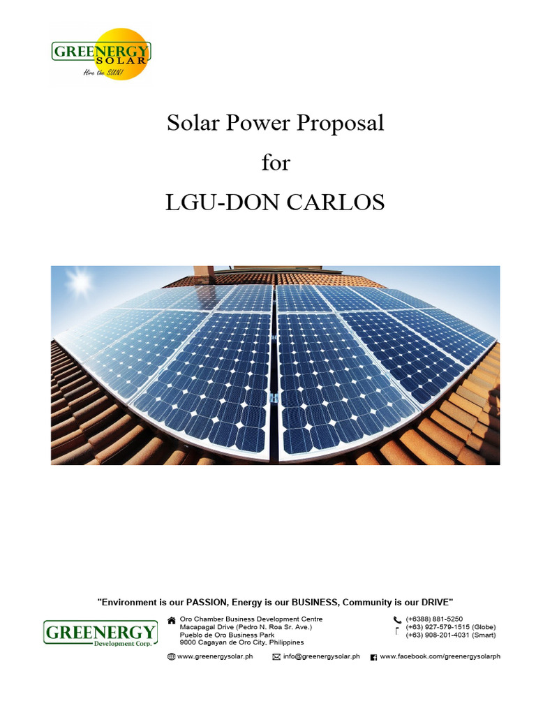 Solar Proposal - Lgu-Don Carlos | PDF