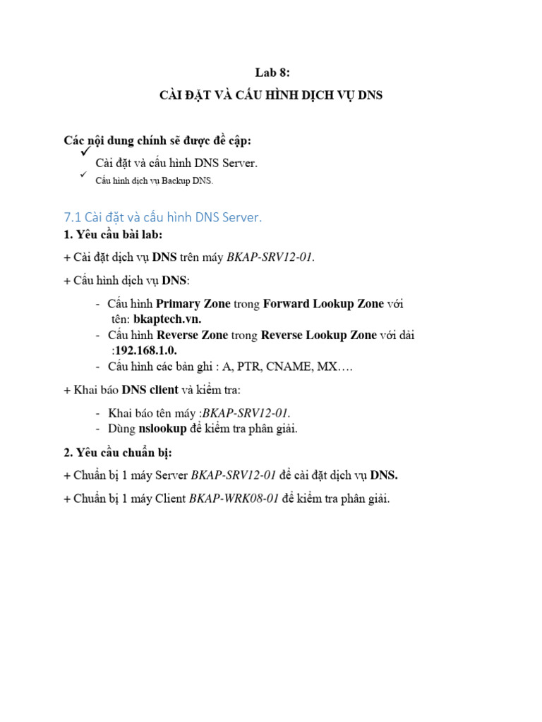 8. Lab 8_Implementing DNS | PDF