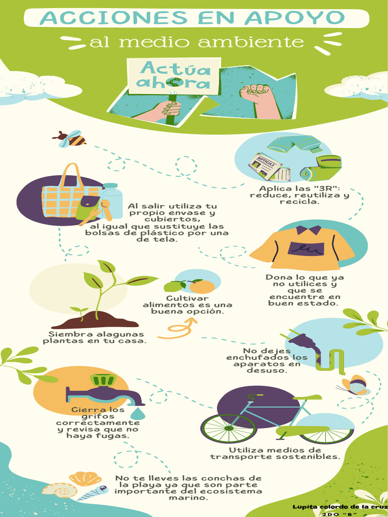 Infografía Cuidado Del Medio Ambiente Creativo Verde | PDF