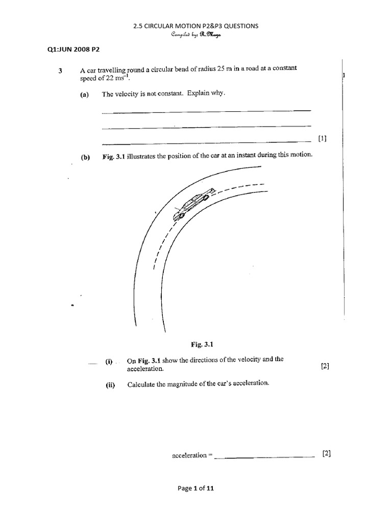 2.5 Circular Motion p2&p3 Questions | PDF