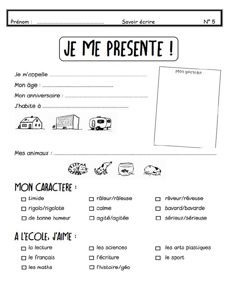 1 SE Je Me Présente | PDF