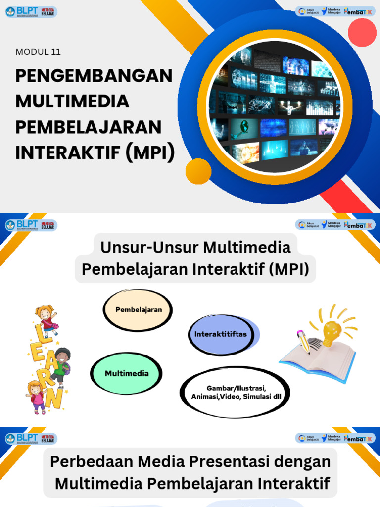 PAPARAN MODUL 11 Pengembangan Multimedia PembelajaranInteraktif (MPI) | PDF