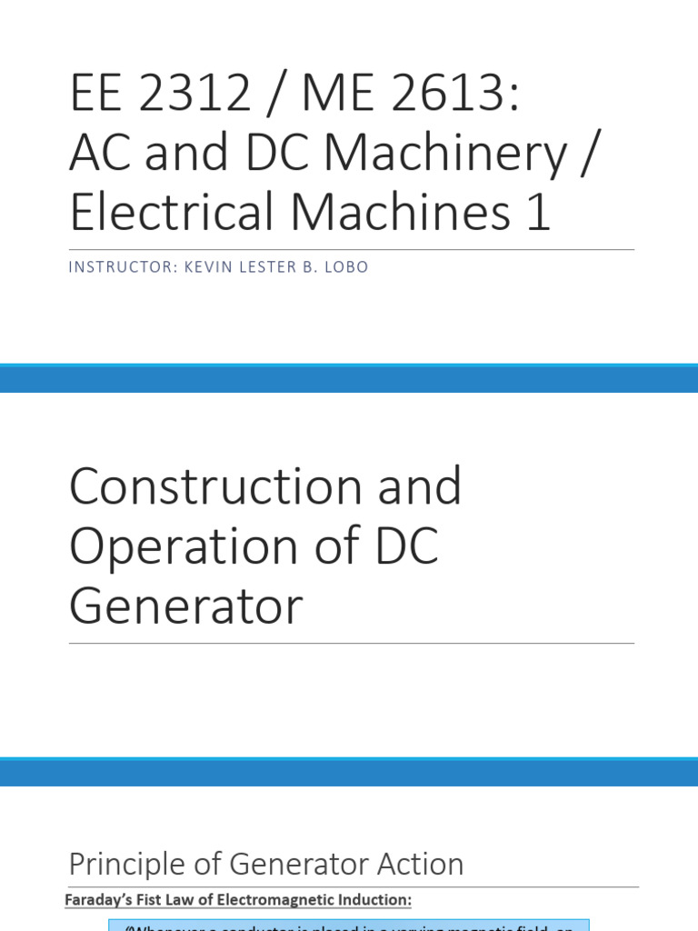 Part 2 - Construction and Operation of A DC Generator | PDF | Electric ...