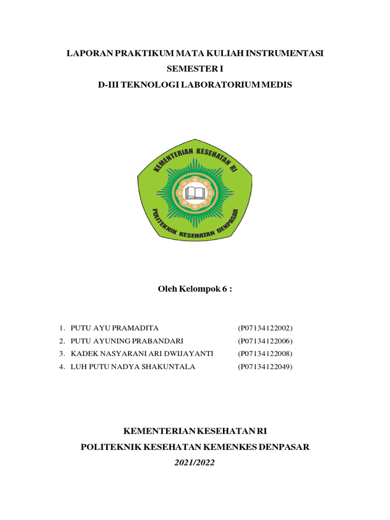 Laprak Instrumentasi Kelompok 6 PDF Print | PDF | Griya & Taman
