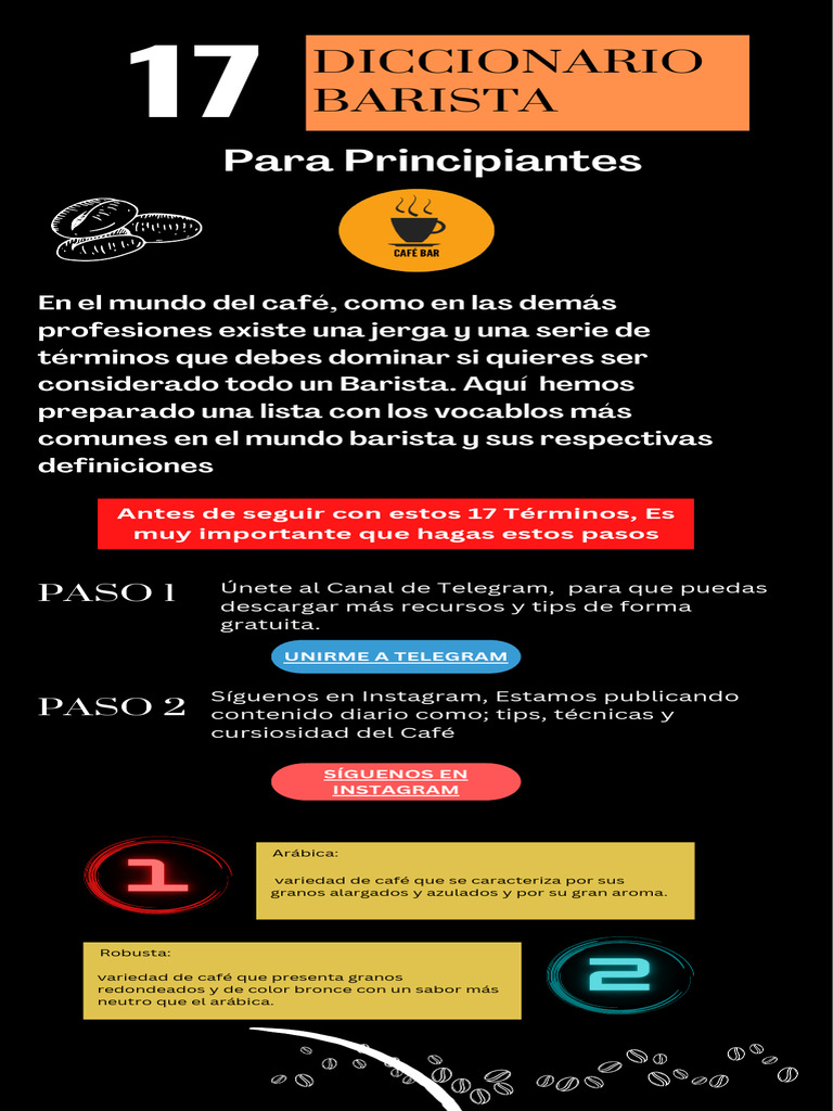 Diccionario de Términos Barista | PDF | café | Bebida