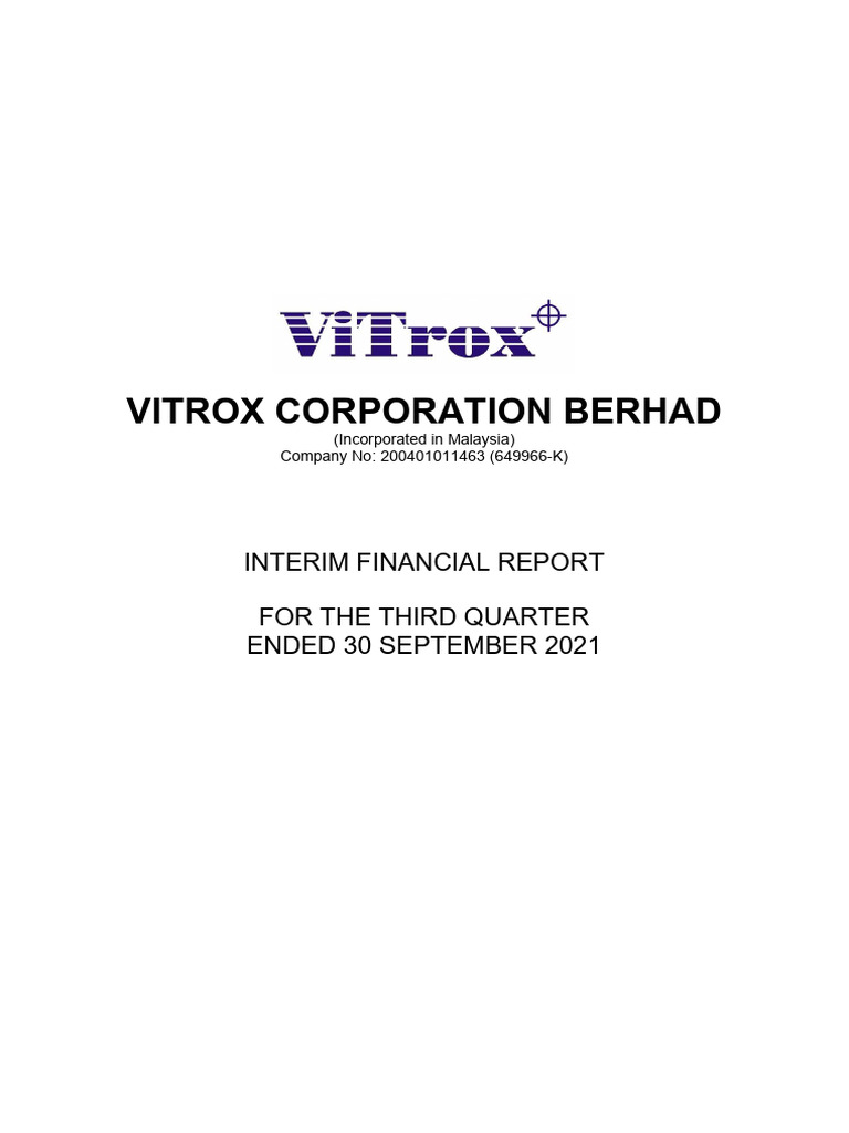 Vitrox q32021 | PDF | Fair Value | Equity (Finance)