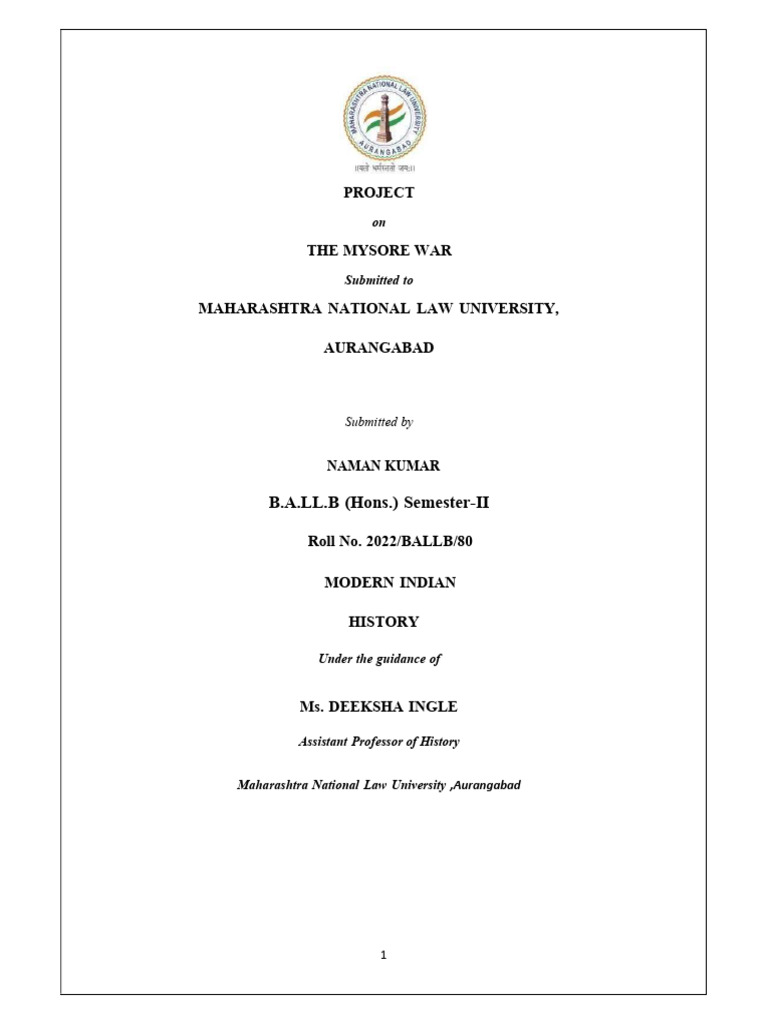 Overview of the Mysore Wars | PDF