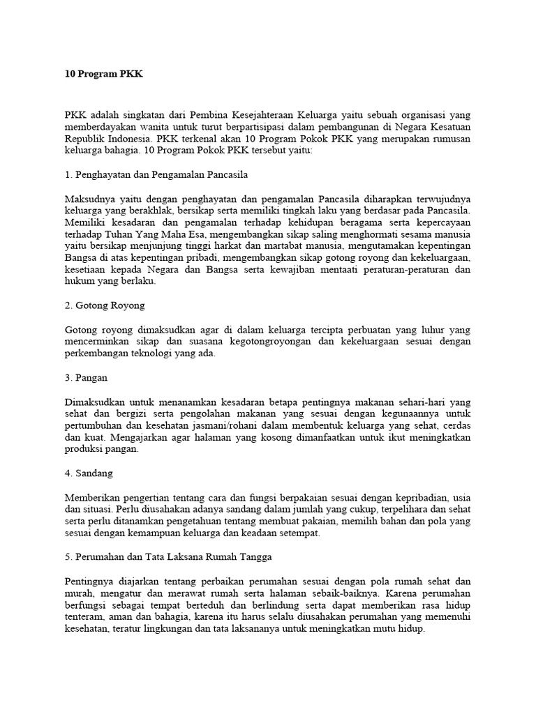 10 Program PKK | PDF