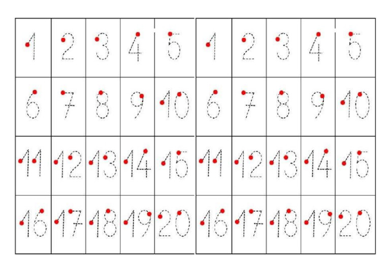 Trazos Correctos Del 1 Al 20 | PDF