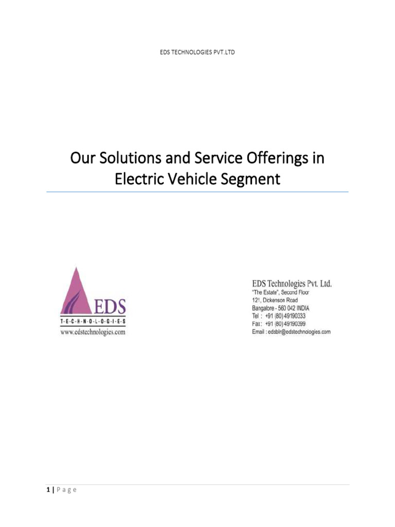 EDS - EV Solutions and Offerings | PDF