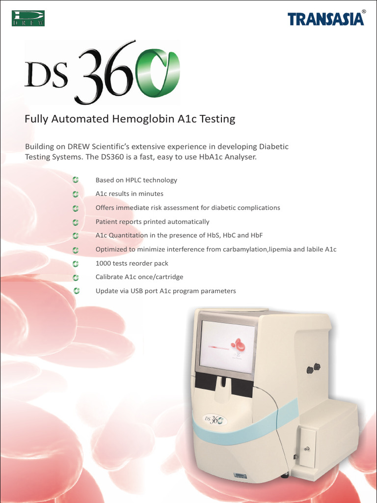 Drew DS360 Brochure | PDF | Glycated Hemoglobin | Computing