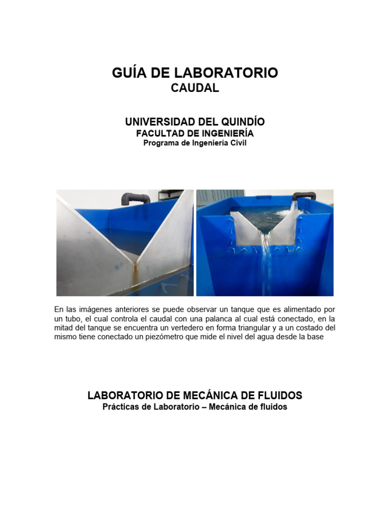 Calibración de Vertedero Triangular en Fluidos | PDF | Descarga ...