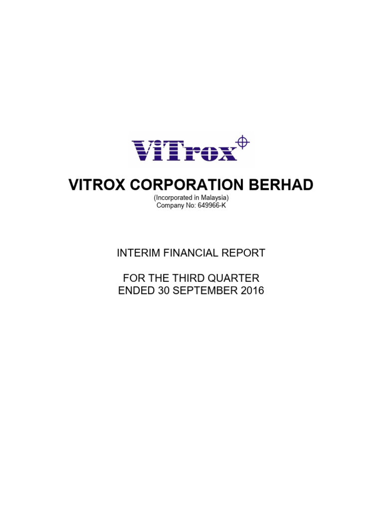 Vitrox q32016 | PDF | Financial Statement | Equity (Finance)