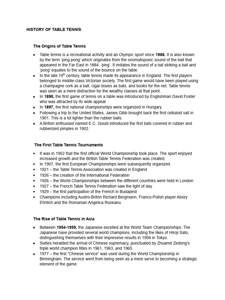 PE 3 TABLE TENNIS (History, Supplies, and Equipments) | PDF | Home & Garden